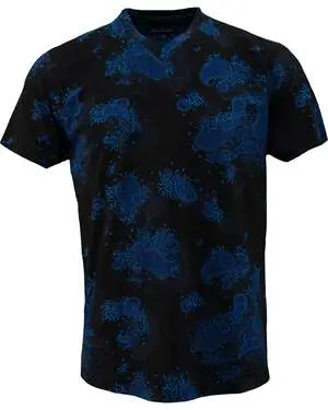 LORDS OF HARLECH Maze Campania Floral V-neck Tee - Black
