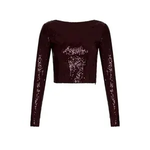 THISISU COLLECTION Sequin Embellished Crop Top