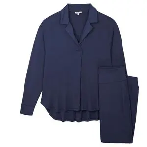 MAMU DREAM Ribbed Modal Hero Shirt & Cuffed Leggings Set - Blue