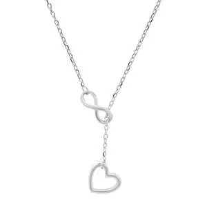 KYLIE HARPER Sterling Infinity Heart Y Necklace - Silver