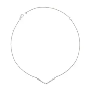 LUCY QUARTERMAINE Skinny Drip V Pendant - Silver