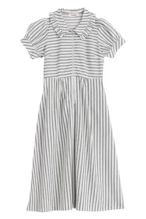 LOUCHE Ticking Stripe Midi Dress
