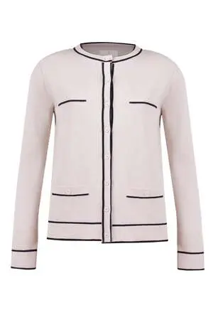 PERALUNA Helen Fine Knit Cardigan Beige