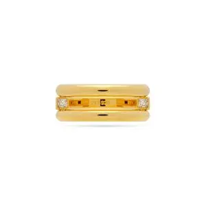 MEULIEN Triple Band Convertible Ring With Cubic Zirconia - Gold