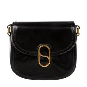 TIME RESISTANCE Leather Saddle Bag Villette - Black