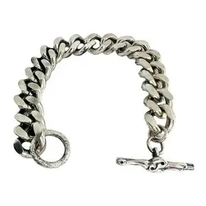 TG-JEWELLERY BY TAMARA GERVASIO Sterling Silver Celtic Dog Curb Chain Bracelet - Silver/black
