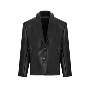 THISISU COLLECTION Leather Jacket With Faux Fur Lining