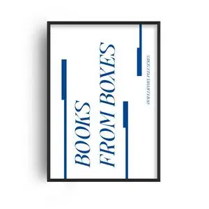 FANCLUB Books From Boxes Giclée Art Print - Blue