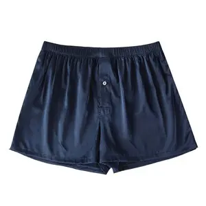 SOFT STROKES SILK Navy Pure Mulberry Silk Boxers - Blue