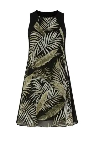 CONQUISTA A-line Sleeveless Printed Chiffon Dress