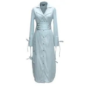 SMART AND JOY Long Tailor Shirt Dress