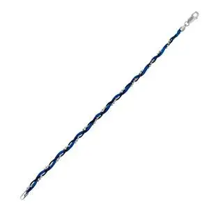 SPERO LONDON Braided Rope Sterling Silver Beaded Chain Bracelet - Blue/silver