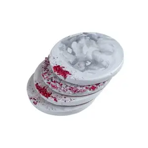 Esti Living Silver / Red Simply Red Coaster Set - Silver/red