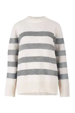 SALANIDA Marina Striped Merino Wool Jumper - Grey