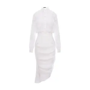AVENUE N°29 Raglan Sleeve Shirt Dress With Side Gathering