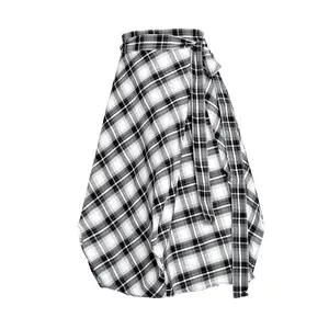 BIANCA POPP Tartan Wrapped Knee-length Skirt