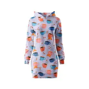 ALOHA FROM DEER Oversized Hoodie Dress - Blue/orange