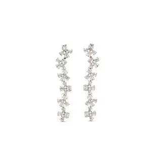 STEPHANIE BROWNE AUSTRALIA Fleur Crystal Dangle Earrings - Silver
