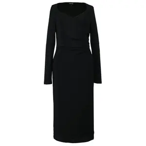 SMART AND JOY Fitted Metallic Knit Sheath Dress - Black