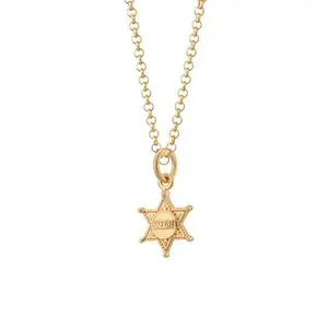 SCREAM PRETTY Sheriff Badge Charm Necklace - Gold