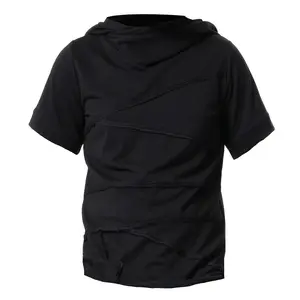 Men's Black Short Sleeve Sweatshirts Hoodies