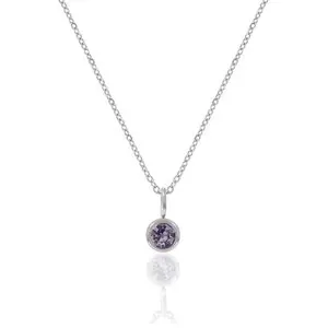 A WEATHERED PENNY Silver Birthstone Pendant Necklace - Orange/silver