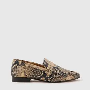 MARIANO SHOES Constância Snake-print Loafers - Beige