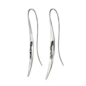 PERRY GARGANO Sterling Crescent Moon Face Dangle Earrings - Silver