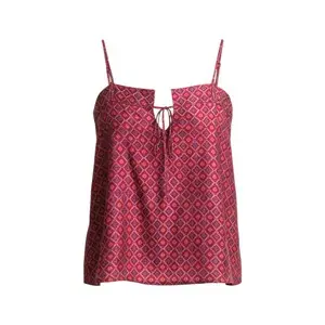 STOVARIA Handmade Slub Silk Tie-front Camisole
