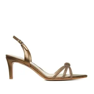 GINISSIMA Daisy Crystals And Leather Sandals - Gold