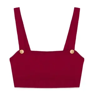 PERALUNA Elizabeth Knit Bralette In Burgundy - Red