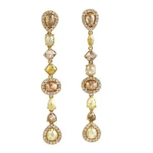 ARTISAN Artisan Gold Ice Diamond 18K Yellow Gold Drop Earrings