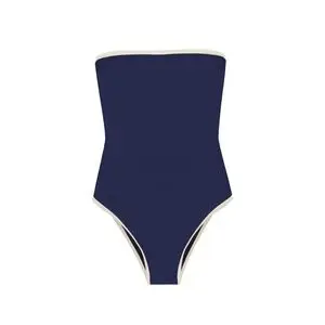 YORSTRULY Strapless One-piece Swimsuit With Trim - Blue