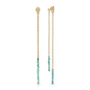 HEATHER HAWKINS Front Back Turquoise Duster Earrings - Blue