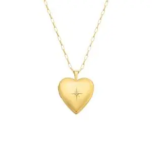 LA KAISER Heart Locket Necklace - Gold