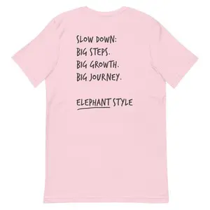 ANCHOR & CREW Cotton Think Ocean Elephant Aspirations Cotton Embroidered T-shirt - Pink