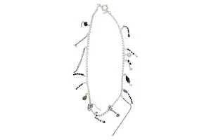VICKISARGE Twisted Crystal Necklace - Black/silver