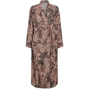LILY AND LIONEL Corina Kimono Style Animal Print Robe - Brown