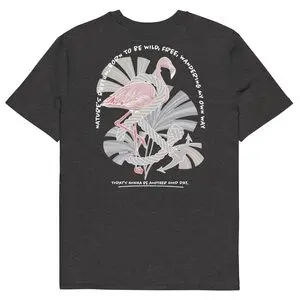 ANCHOR & CREW Heather Black Flamingo Another Good Day Organic Cotton T-shirt - Men Black