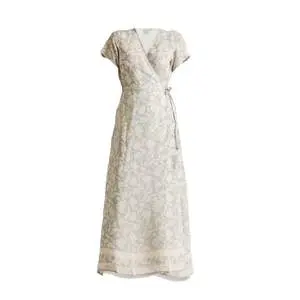 REISTOR Floral Print Maxi Wrap Dress