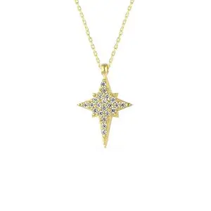 SPERO LONDON Northern Star Polaris Starburst Sterling Silver Necklace - Gold