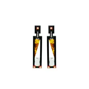 GISSA BICALHO Rectangular Acrylic Stone Dangle Earrings - Brown