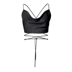 AGGI BY HALEWSKI Lucia Glossy Top - Black