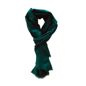 HERITAGEMODA Luxe Emerald Handwoven Wool Silk Scarf - Green