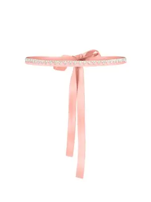 TIA DORRAINE Crystal-embellished Self-tie Belt - Orange