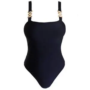 HYMNIA Athena One-piece Swimsuit With Decorative Rings - Black