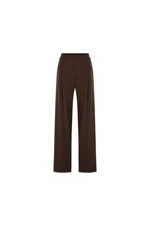 EXQUISE Kira K. Wide Leg Knit Pants - Brown