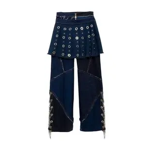 PALOMA LIRA Gwen Upcycled Denim Pants With Skirt