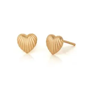 NELLOU JEWELLERY Heart Beam Stud Earrings - Gold