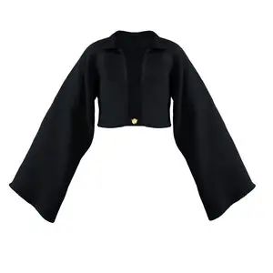 KARGEDE Rib Knit Oversized Sweater With Clasp